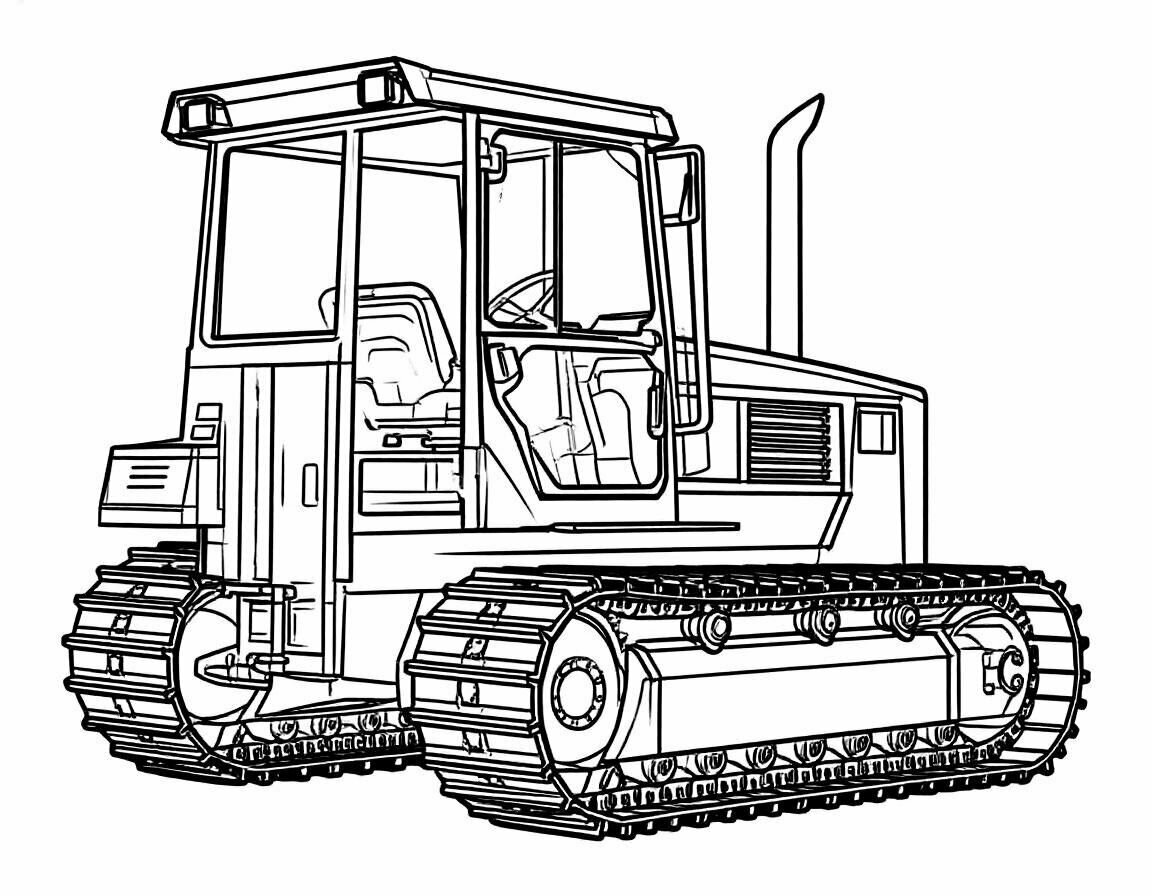 Набор детских раскрасок "Гусеничный трактор", плотная бумага формата А4, 10 шт, от 1 года