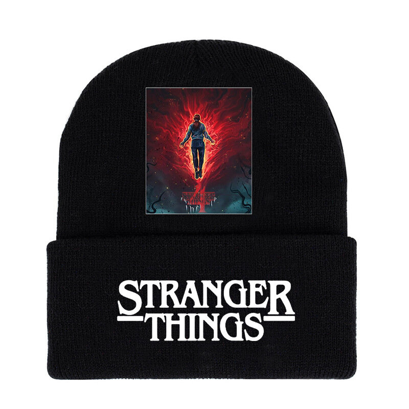 Stranger Things 4 Stranger Things юбилейная вязаная шапка с принтом бархатная шапка эластичная шапка Европейская и американская теплая шапка
