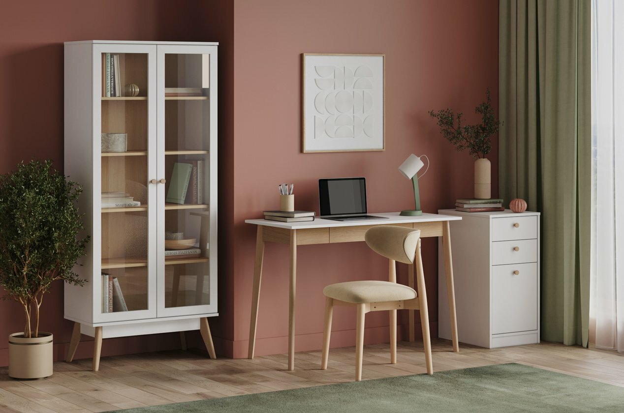 Письменный стол с ящиками Divan.ru Торвалль-3 Белый Дуб, 120х52х91 см, белый