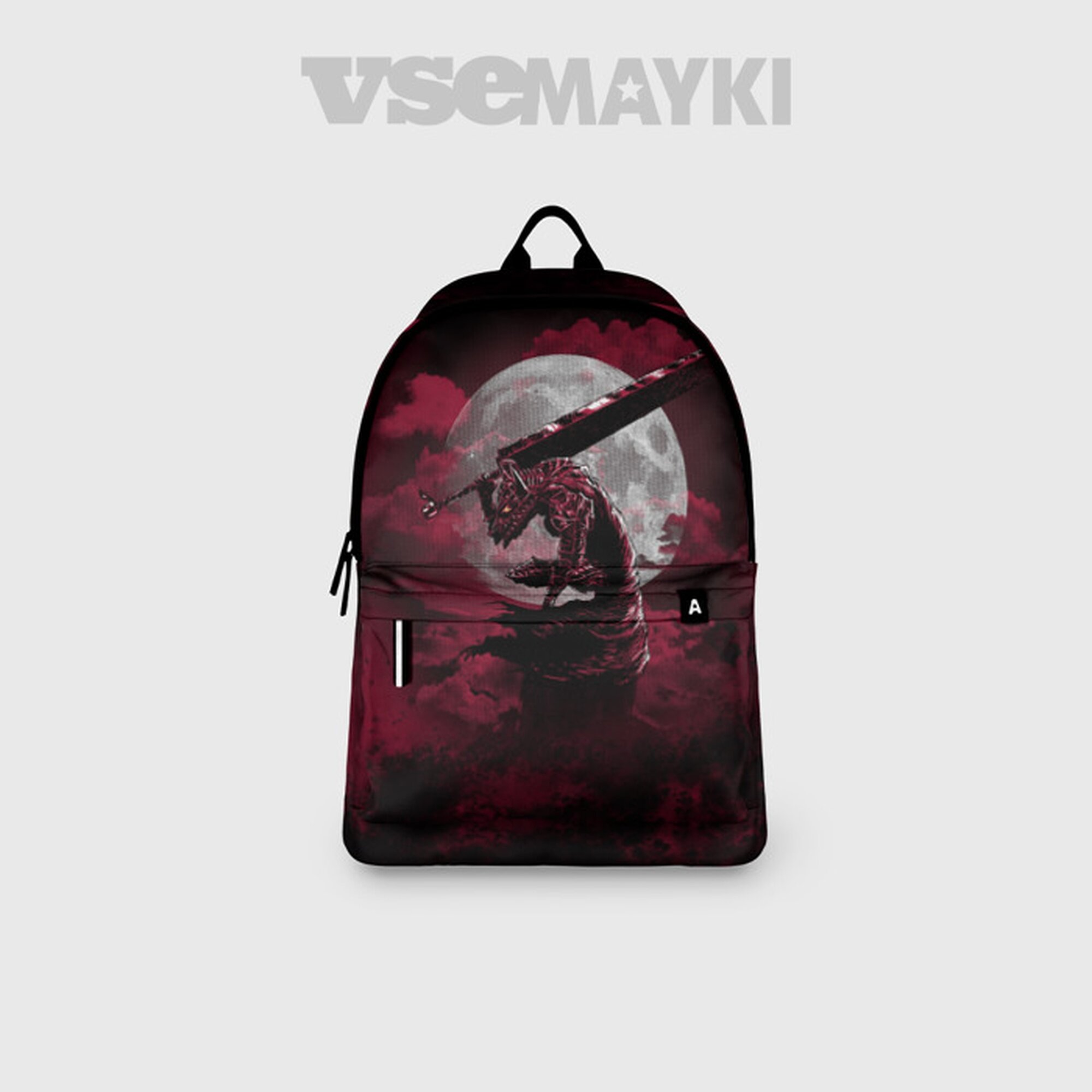 Рюкзак VseMayki с принтом Berserk Берсерк, унисекс, One size, белый