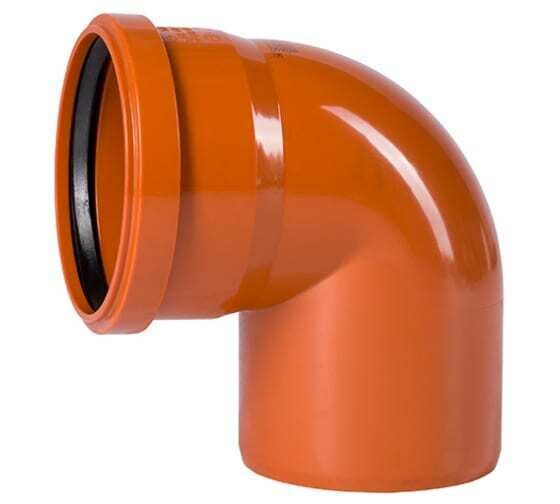 Отвод канализационный Ostendorf наружной, 110 мм, 87 градусов, оранжевый