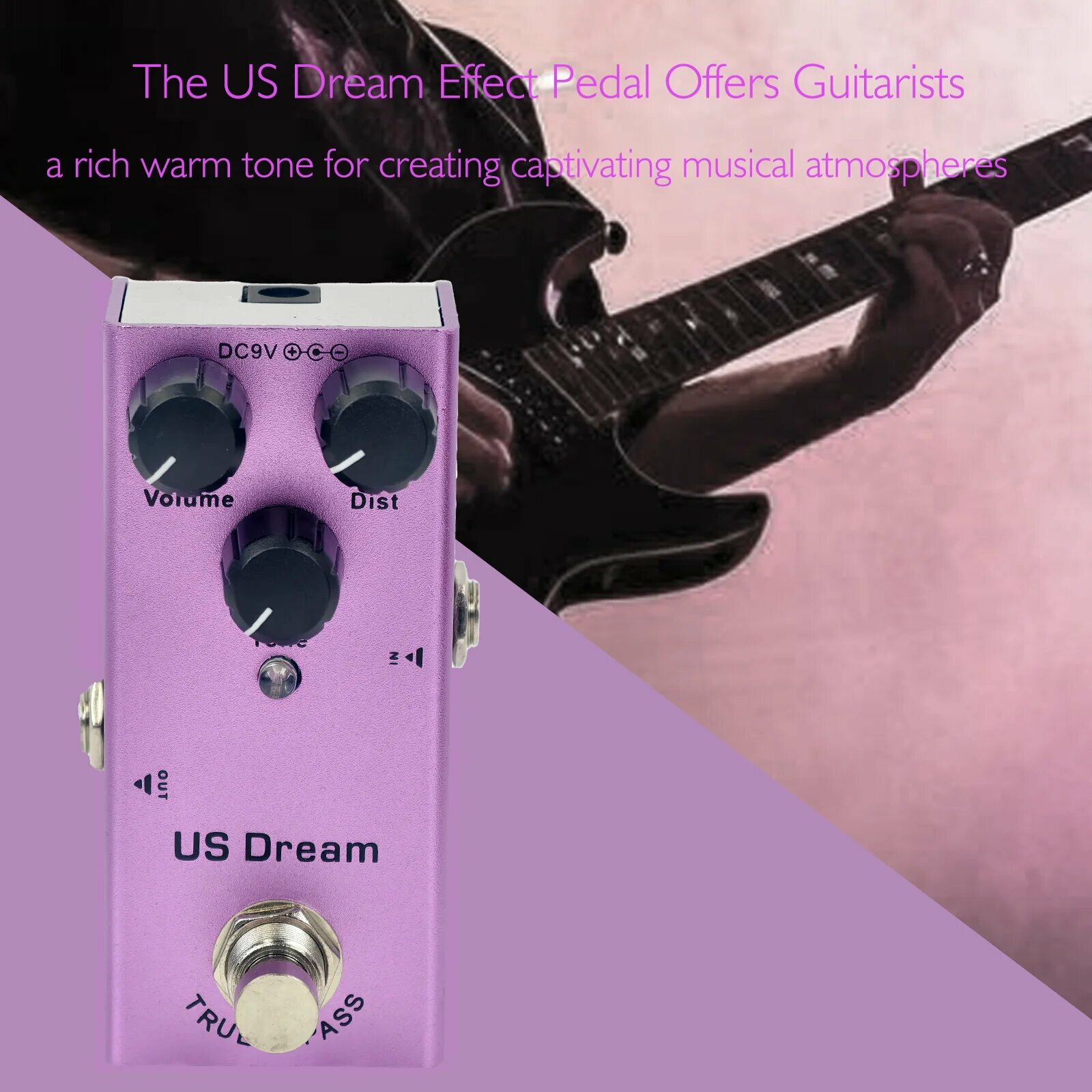 Miwayer Электрическая гитарная педаль Vintage Overdrive Фиолетовый, 04-US Dream