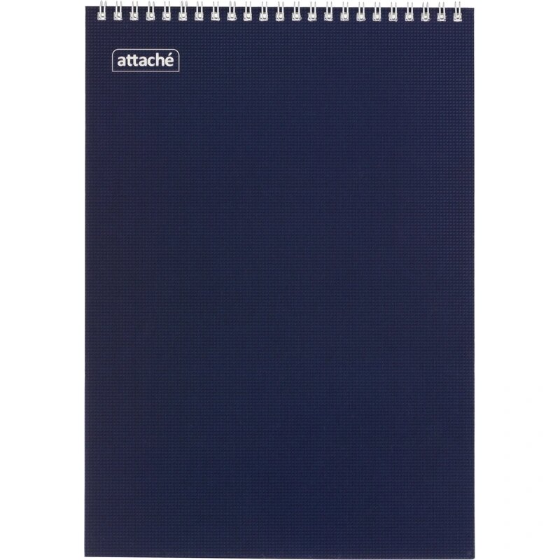 Блокнот 40л, А4, мет. гребень, однотонная обл, ВДлак, в ассортименте