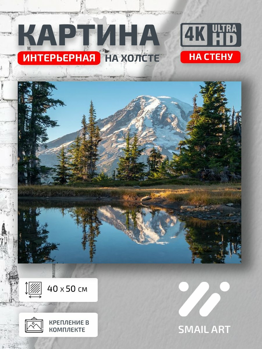 Картина на холсте интерьерная 40 на 50 на стену Водоем Landscape для кабинета пейзаж декор