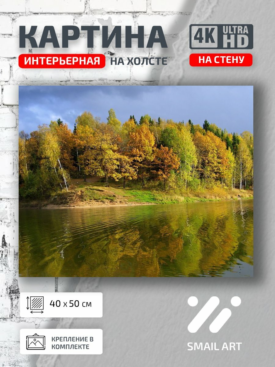 Картина на холсте интерьерная 40 на 50 на стену Река Landscape для гостиной пейзаж интерьер