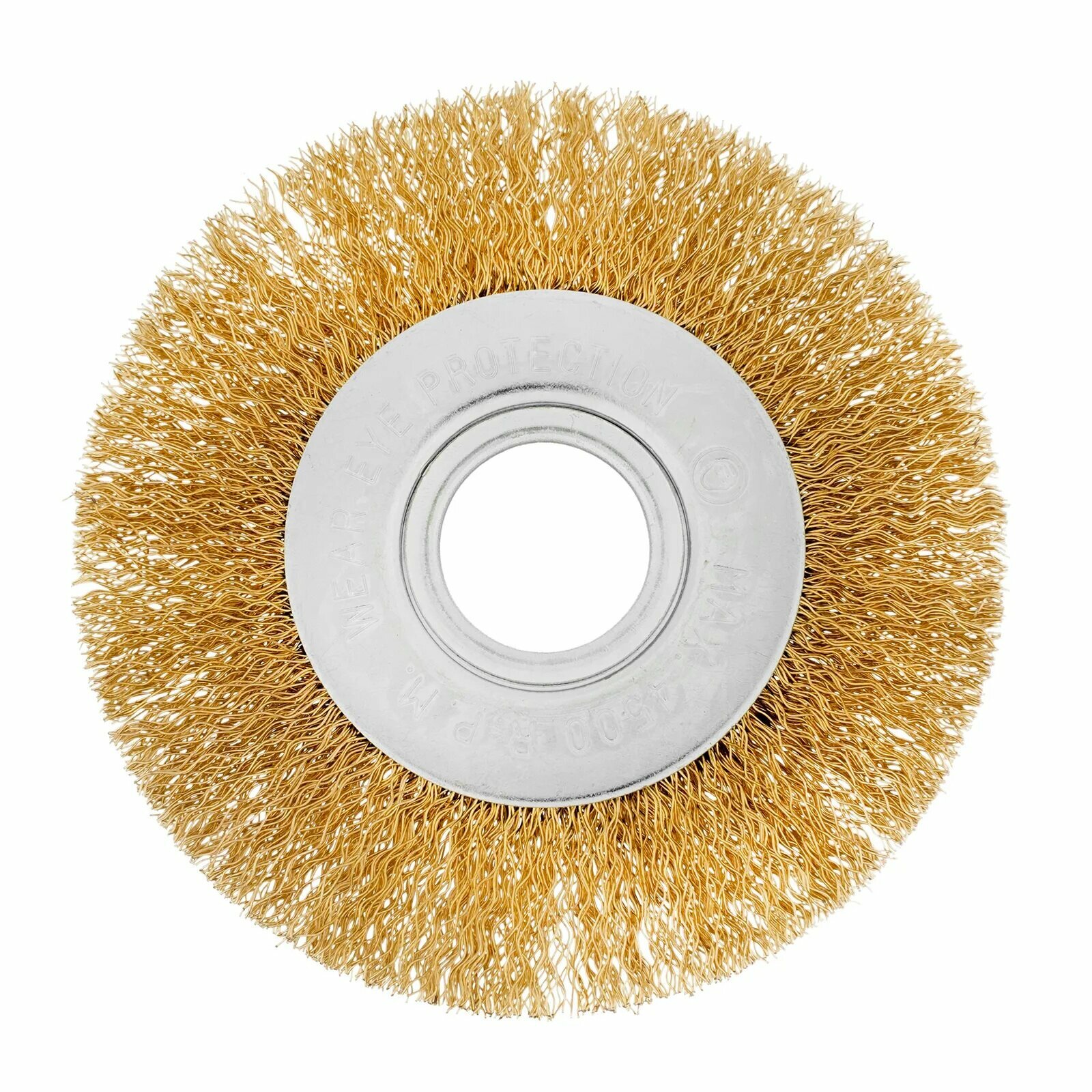 Щетка MATRIX для УШМ, 200 мм, посадка 22.2 мм, плоская, латунированная витая проволока