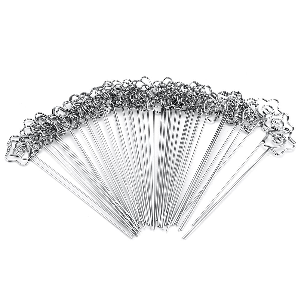 50 шт. металлических проволок для фотокарточек, заметок, держателей для заметок, в форме цветка