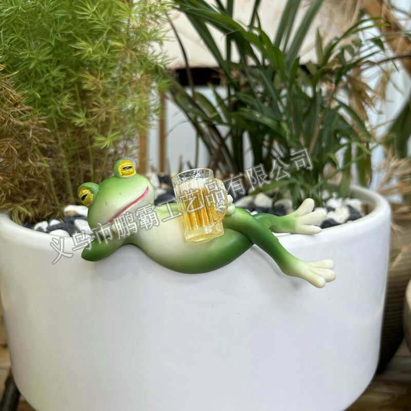Горшок-лягушка, подвесной цветочный горшок, стеклянный аквариум, кулон, открытый двор, имитация животных, украшения