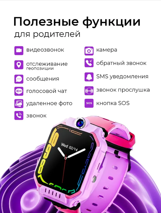 Детские умные часы C86 с GPS-определением местоположения LBS, SIM-картой, двусторонним вызовом Sos — фото 1