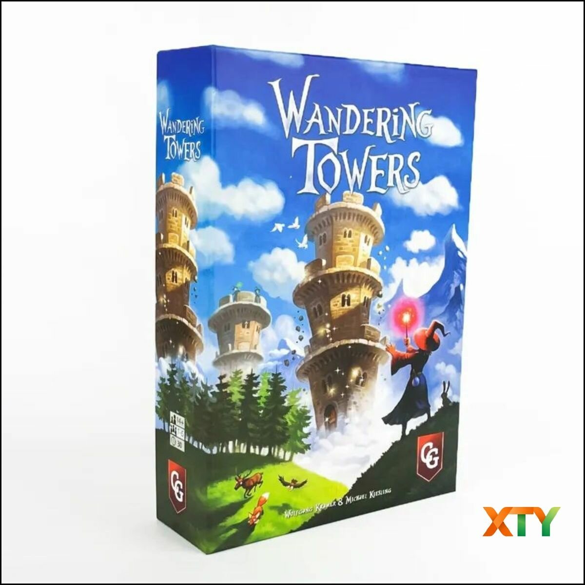 Настольная игра Wandering Towers: Лучшая семейная от SDJ. Для 2-6 игроков (30 мин). Подарок на Рождество и День Рождения. Красочная большая коробка.