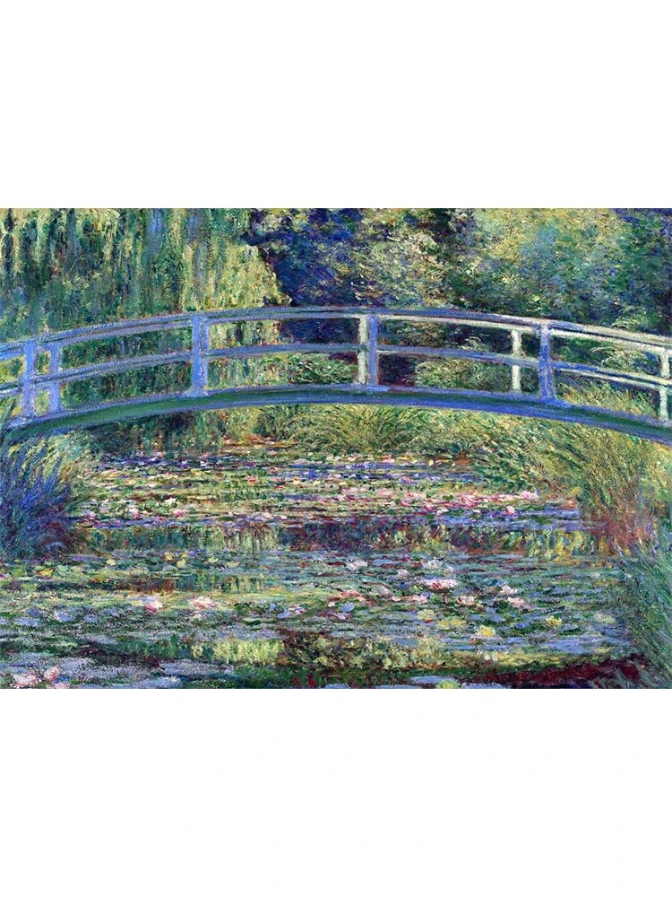 Картина Клод Моне "Водяные лилии" 50x70см, фиолетовый