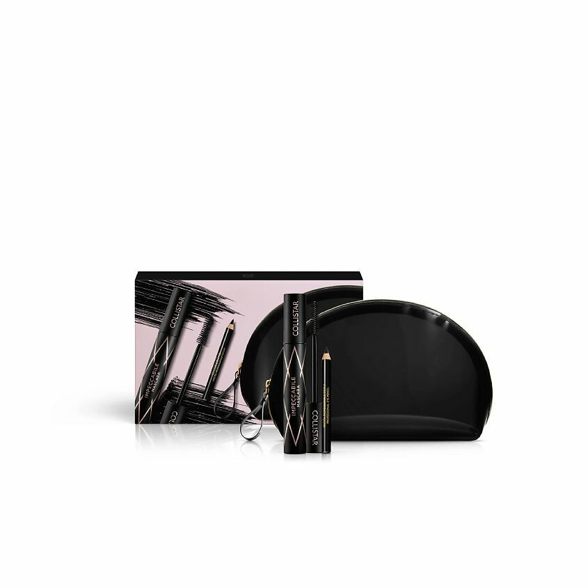 Collistar - Набор: Безупречной туши для ресниц 14 мл черная + карандаш для глаз 0.8 гр черный + косметичка