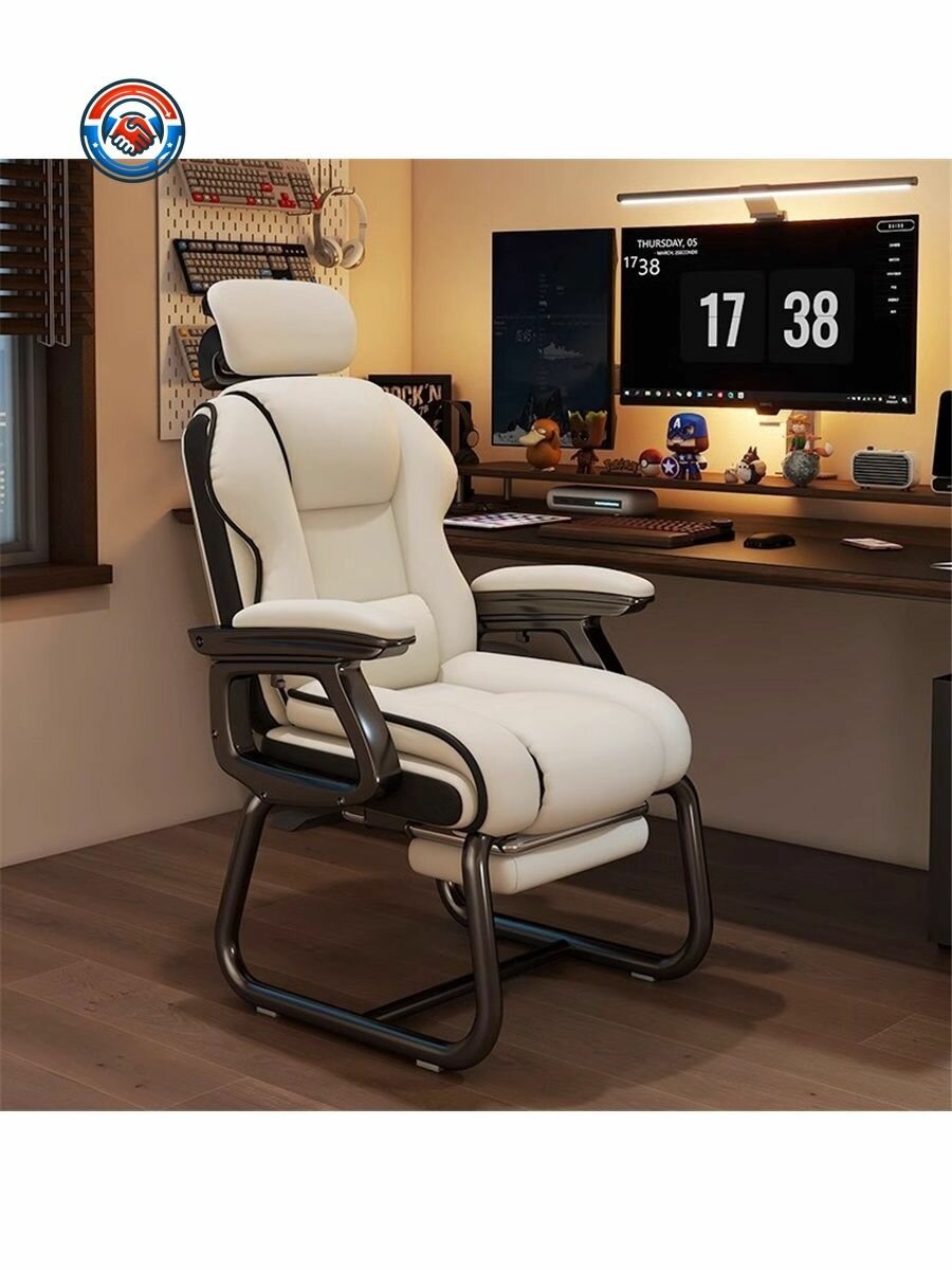 Компьютерный стул для дома и офиса, эргономичное сиденье и поддержка спины, регулируемая высота, стильное кресло для работы и игры 50х50х120 см, компактный комфорт для долгих смен