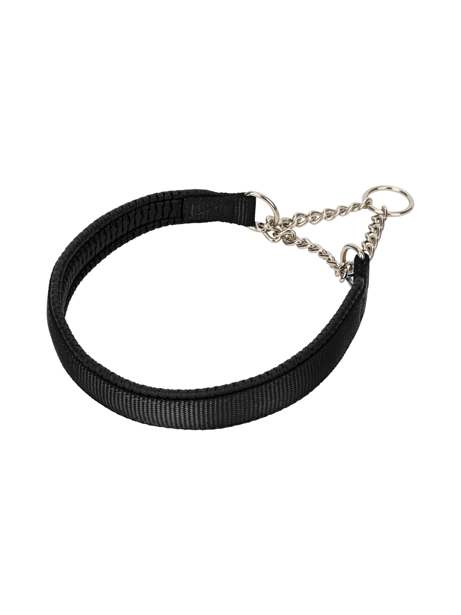 Ошейник полуудавка для собак ZooOne с неопреновой подкладкой с цугом (черный) 20мм * 55 см