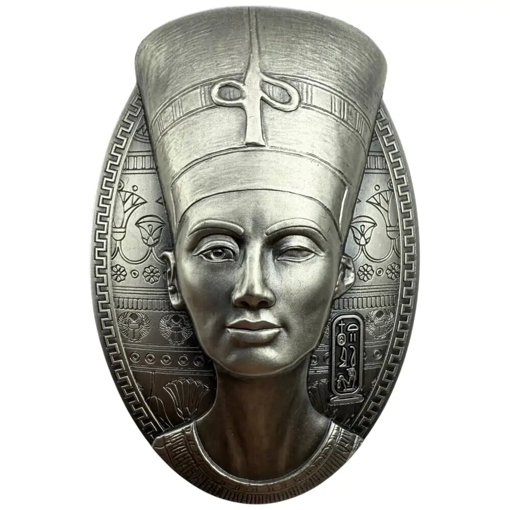 Джибути 200 франков 2023 г. (Древний Египет - Бюст Нефертити) (Футляр, сертификат)