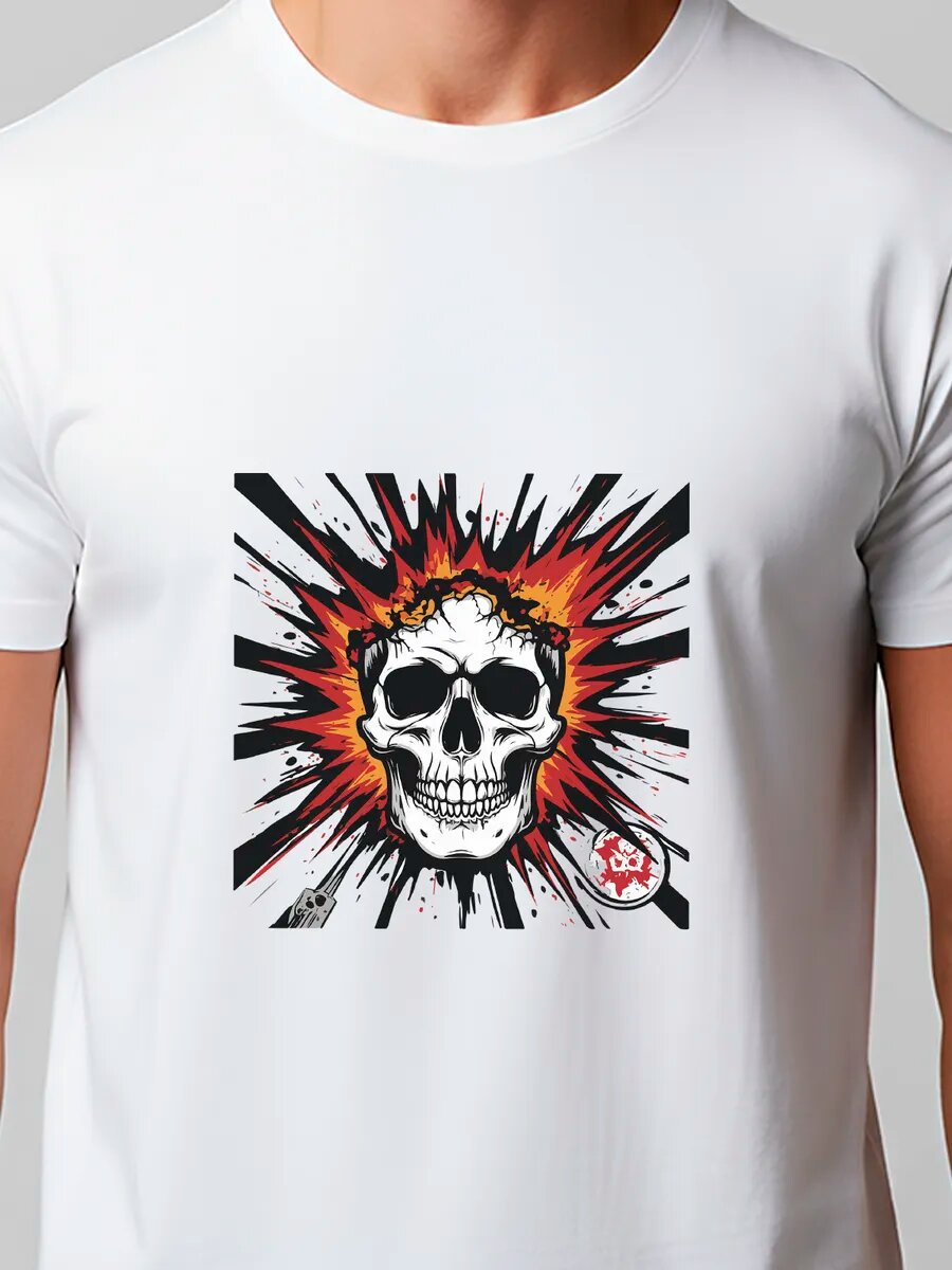 Футболка PRINTSHOT, 1 шт., размер 2XL, белый