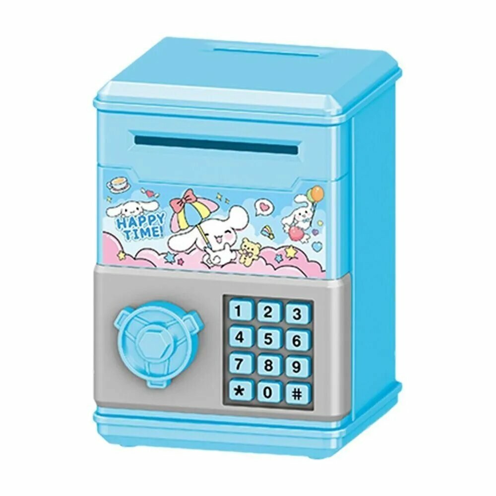Игрушечная копилка, 7,9*7,9*11 см, синяя, детская игрушка, 1 шт. — фото 1
