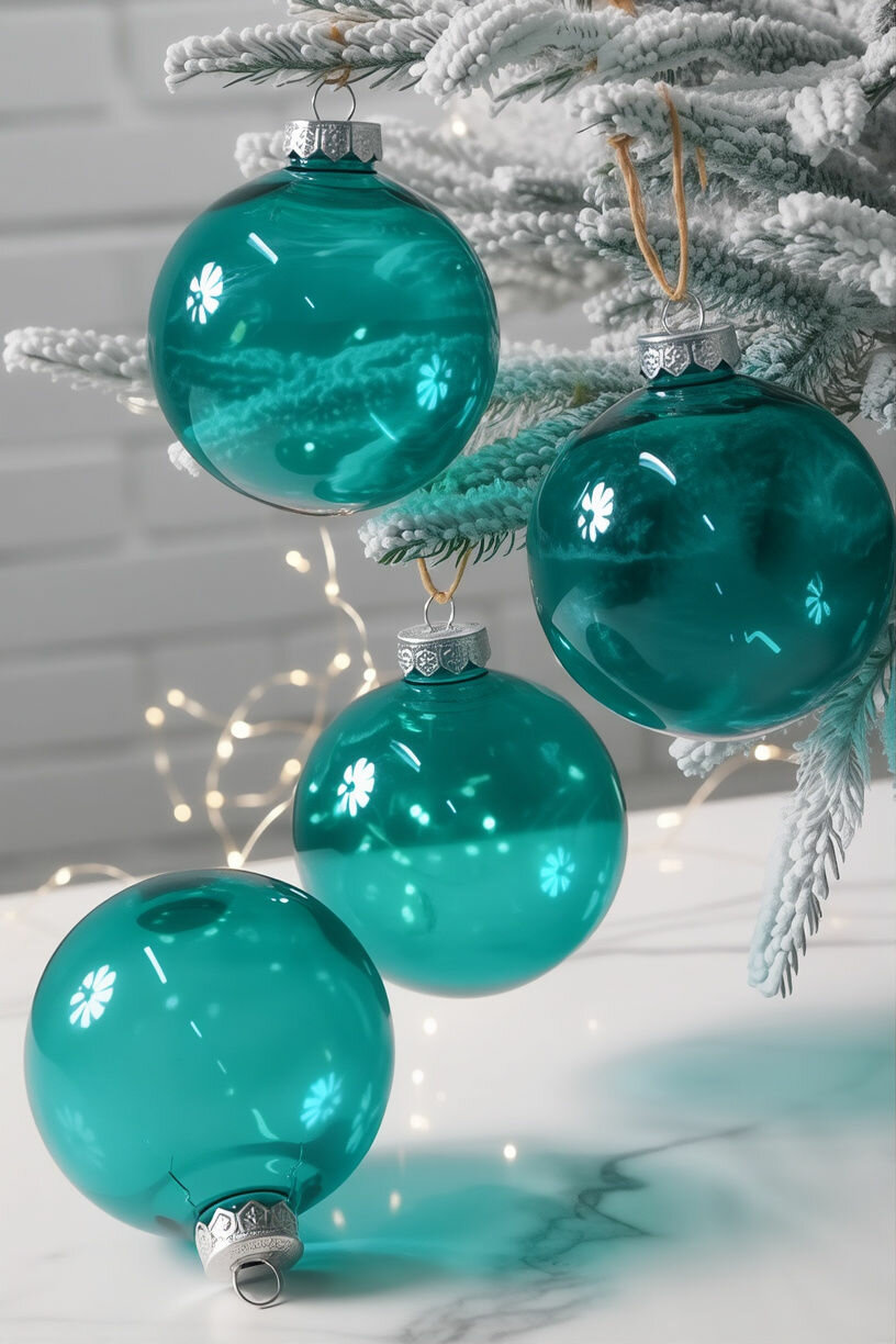 Набор ёлочных ПЭТ шаров сила волшебных пузырьков, пластик, голубой, 10 см, упаковка 4 шт, Winter Deco 2000109