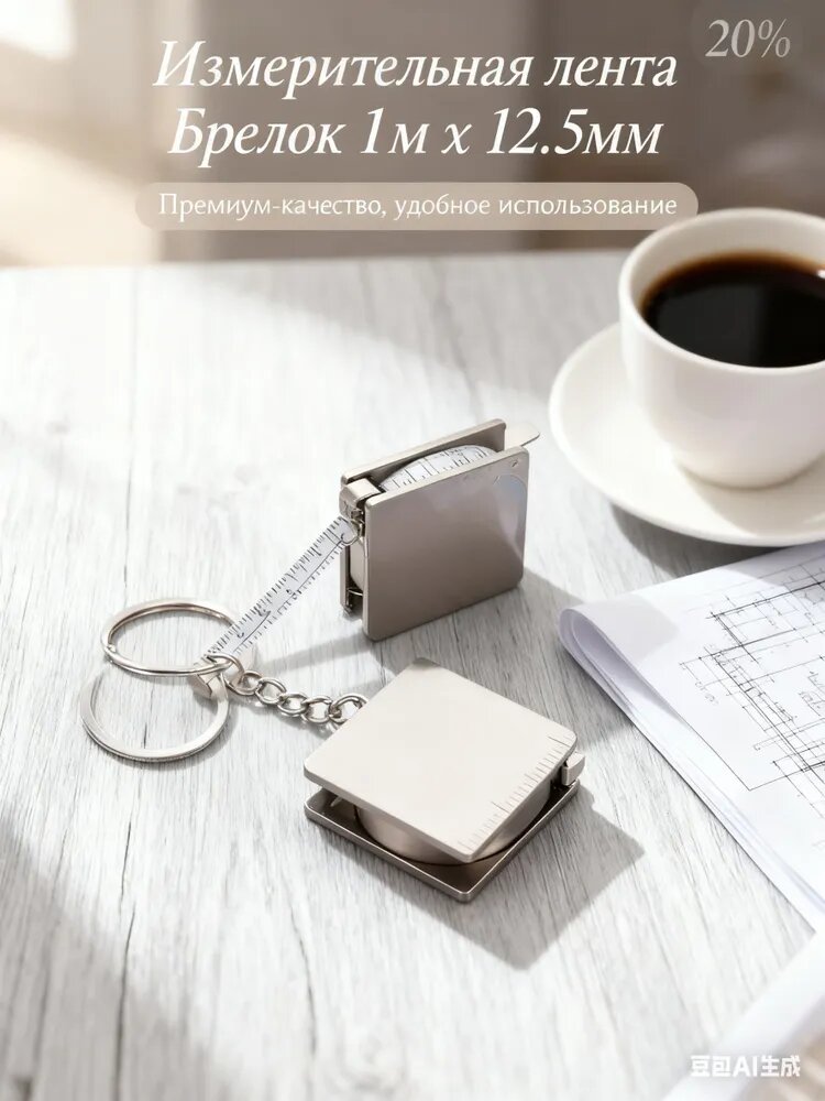 Измерительная лента Брелок 1м x 12.7мм