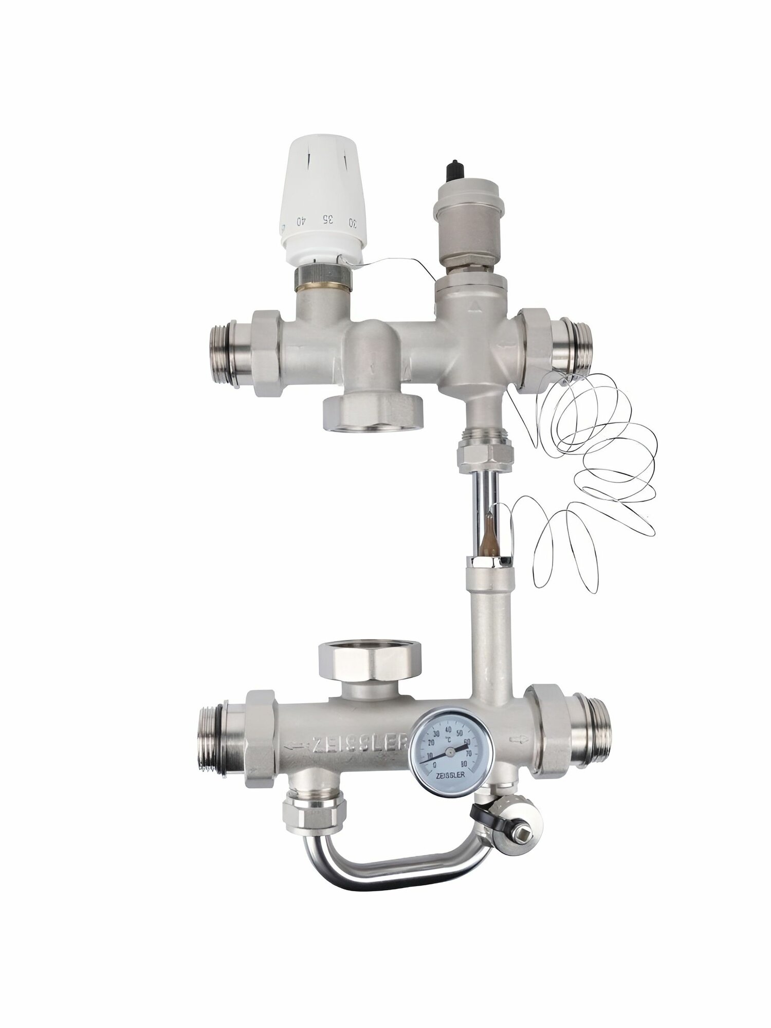 Насосно-смесительный узел для теплого пола 1 1/2" х 1" 130 mm, ZEISSLER, ZMg.803.023470