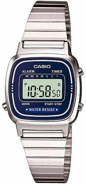 Наручные часы CASIO, серебряный, синий