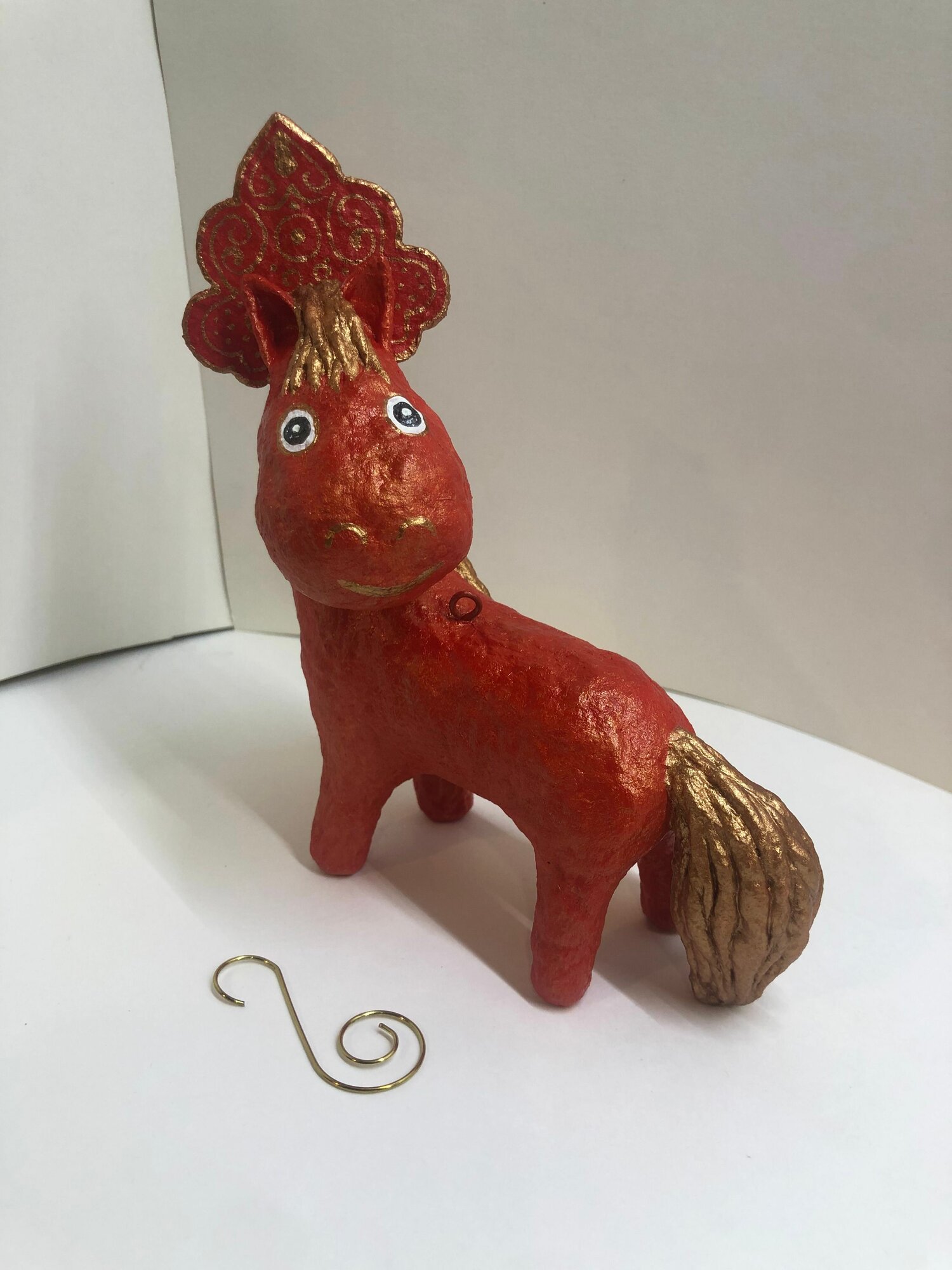 Ватная игрушка "Лошадка в кокошнике"