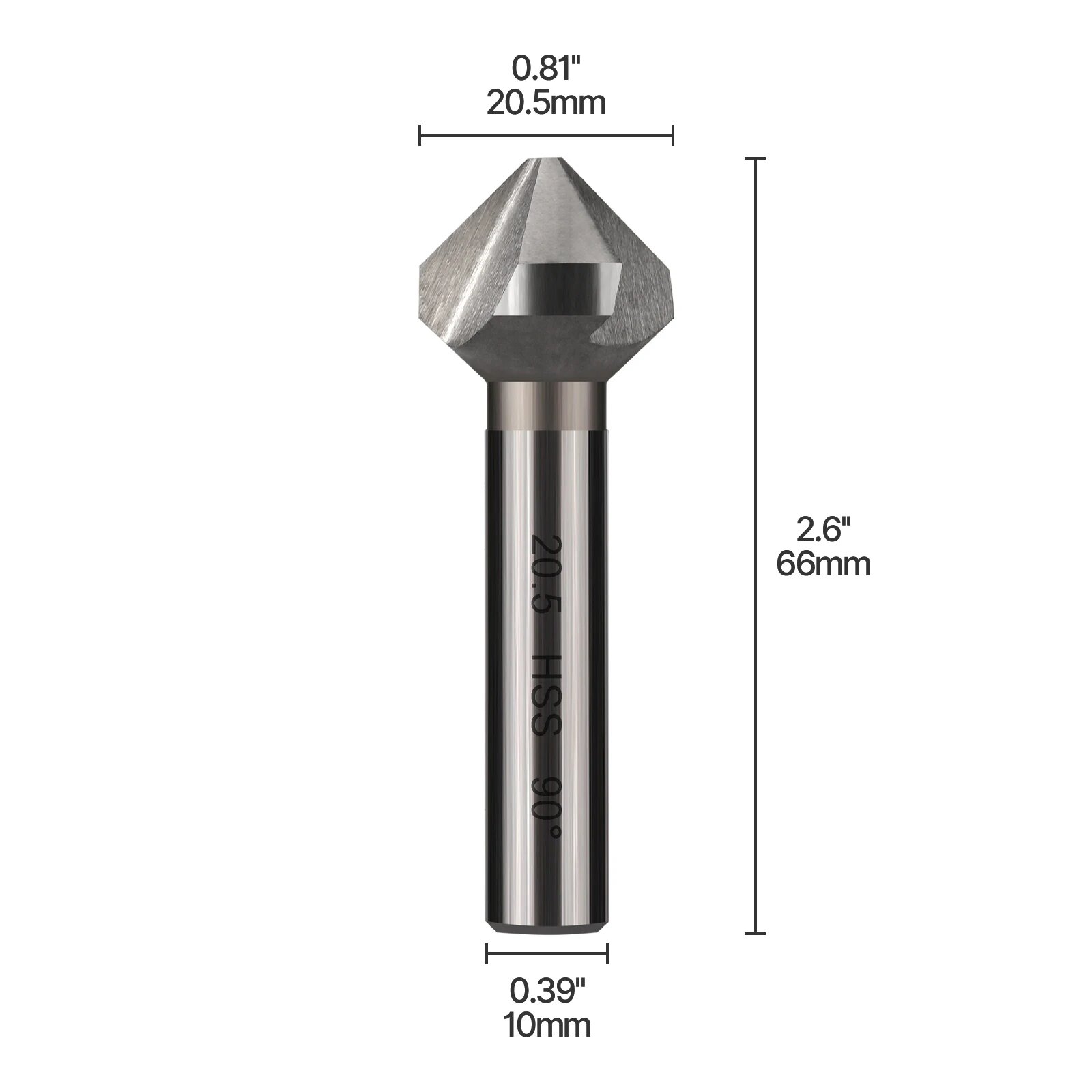 Сверло с фаской из быстрорежущей стали от 4,5 до 50 мм, 3 канавки, 90 градусов, круглый хвостовик, HSS, зенковка, заусенцы, коническое сверло для металлообработки