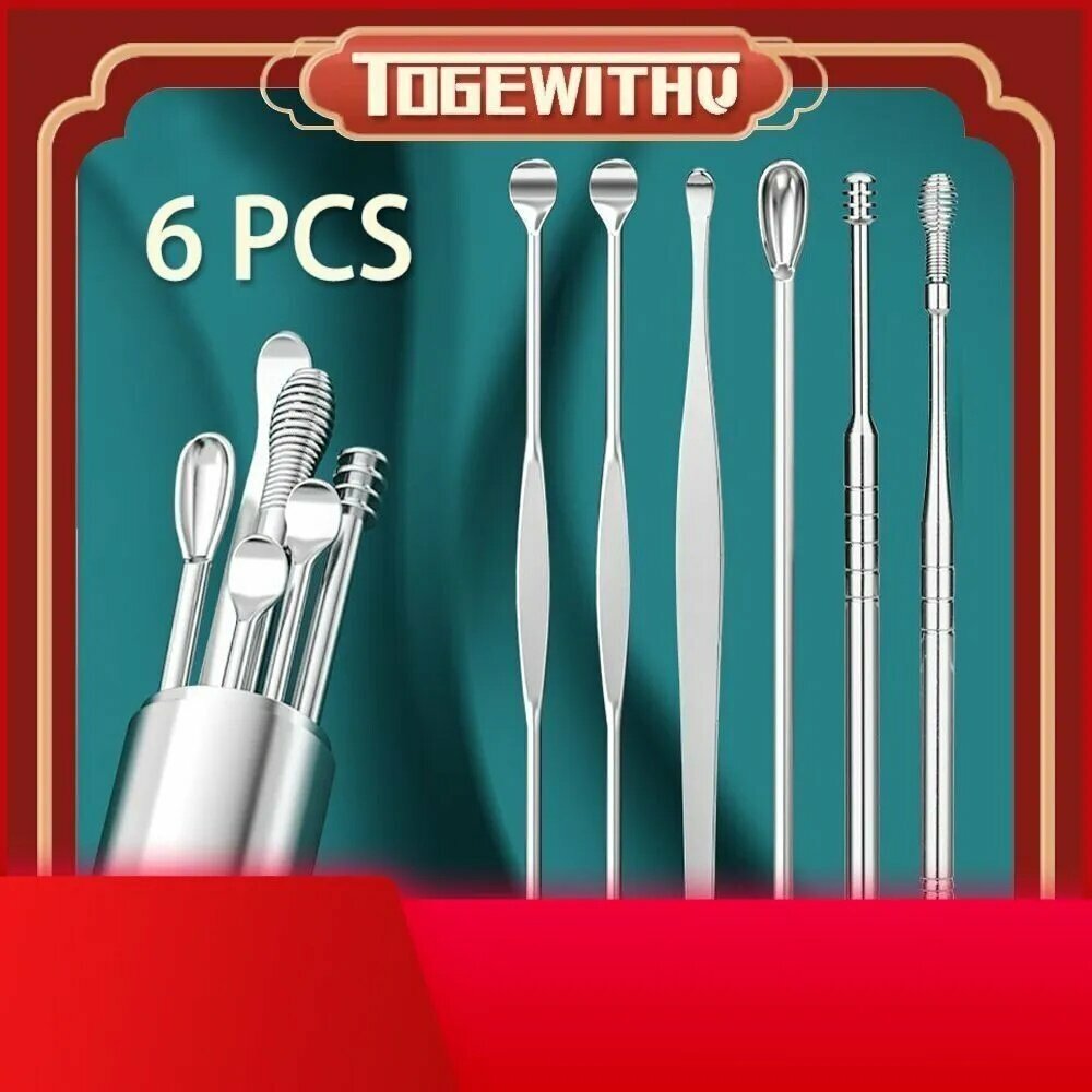 Инструмент для чистки ушей и носа, 6 шт.