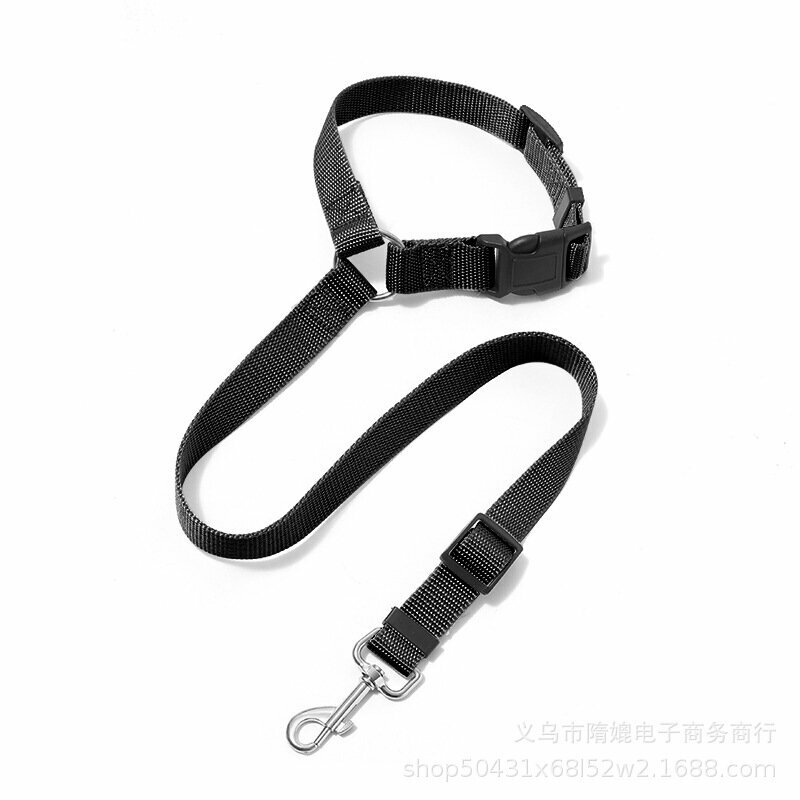 Собачья поводок для автомобиля B-стиль черный кольцо, регулируемый ремень для заднего сиденья