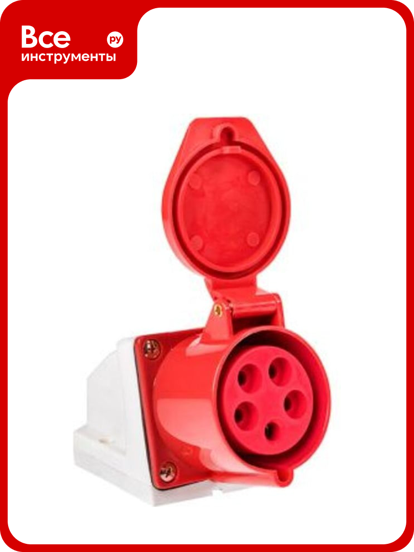 Розетка силовая ЕТР 3Р+РЕ+N 16А 380В IP44 67603, для использования домашних условия строительных площадках дачных, 16 А