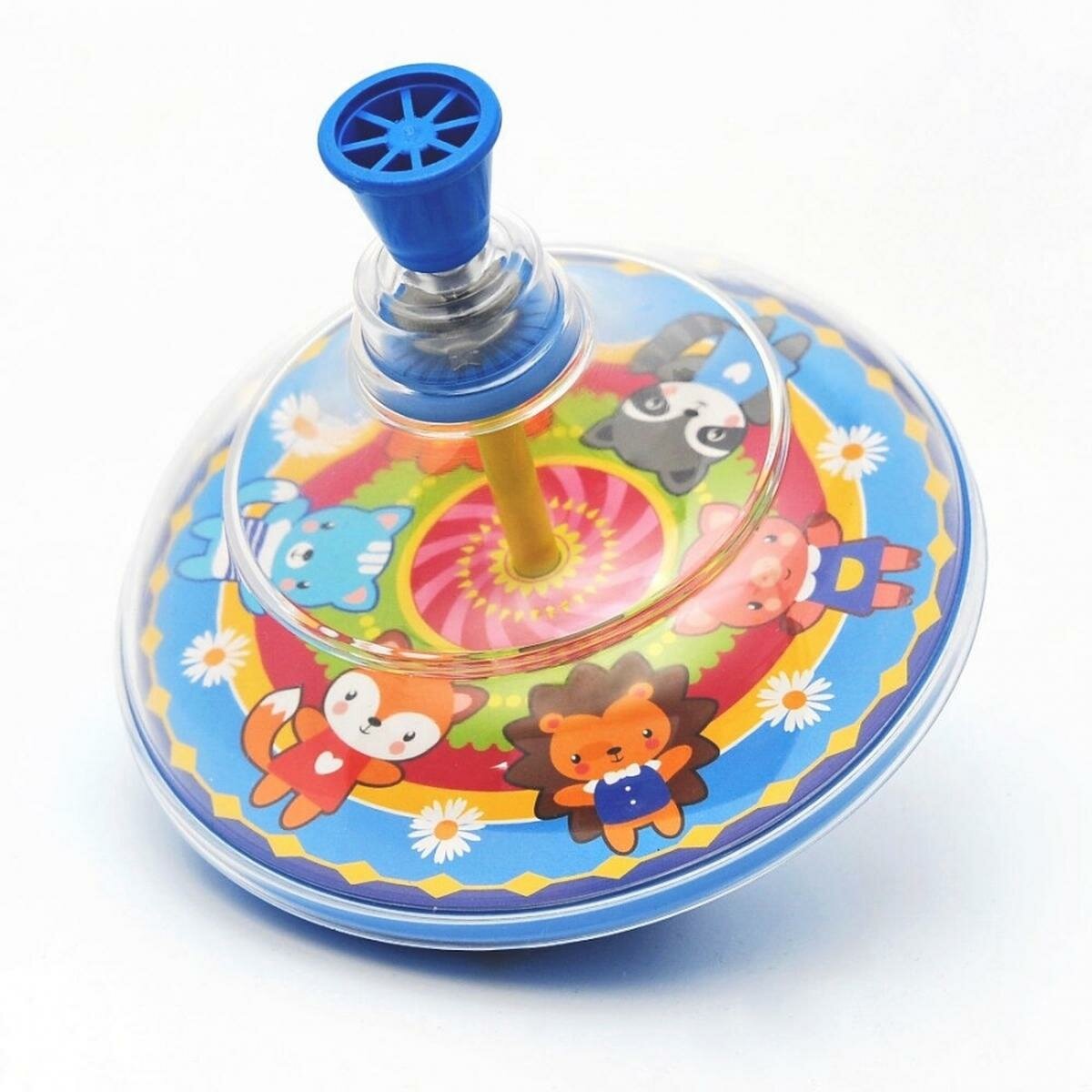 Юла детская прозрачная "Малыши", d14,5 см, h16 см, развивающая игрушка для малышей