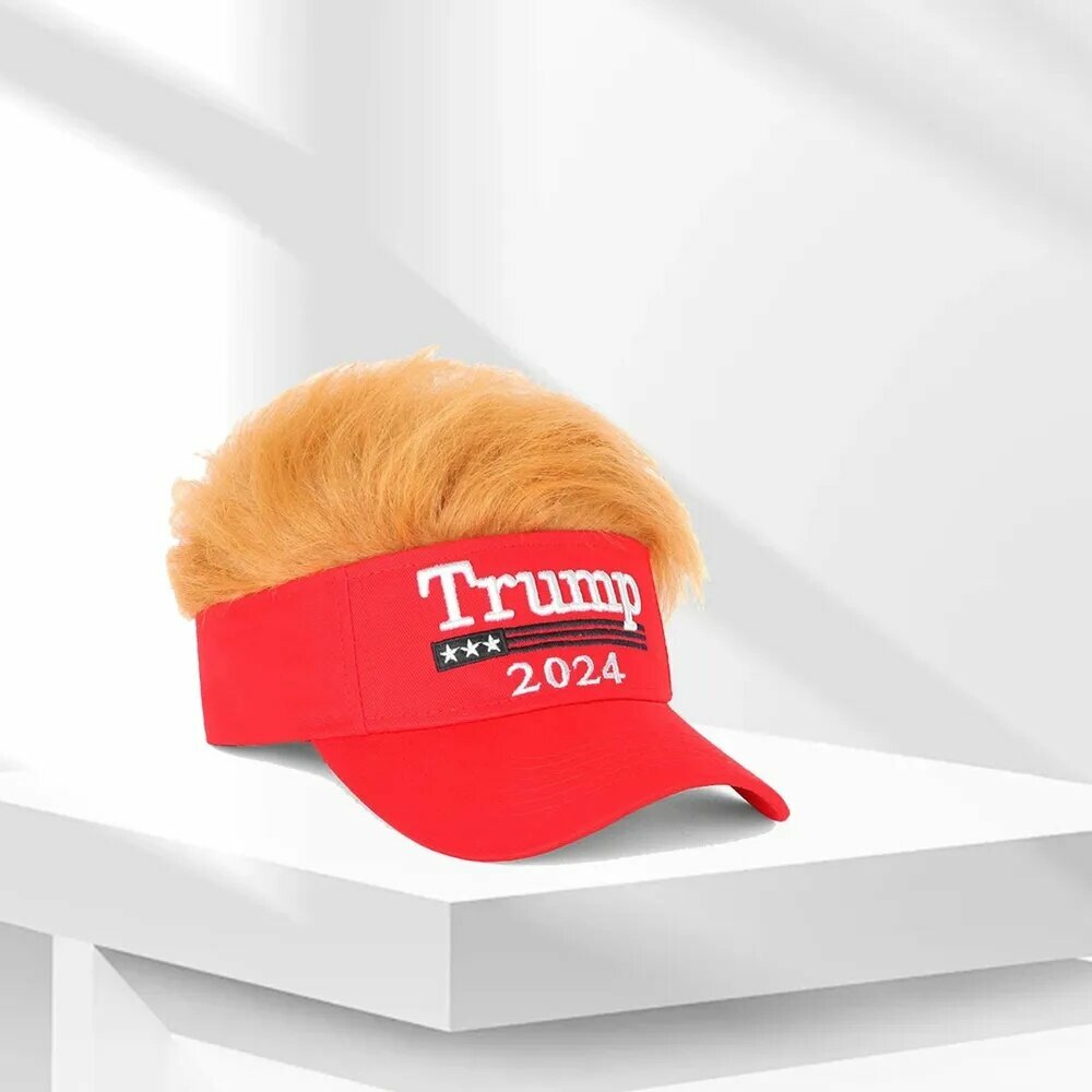 Красная регулируемая шляпа-парик Трампа