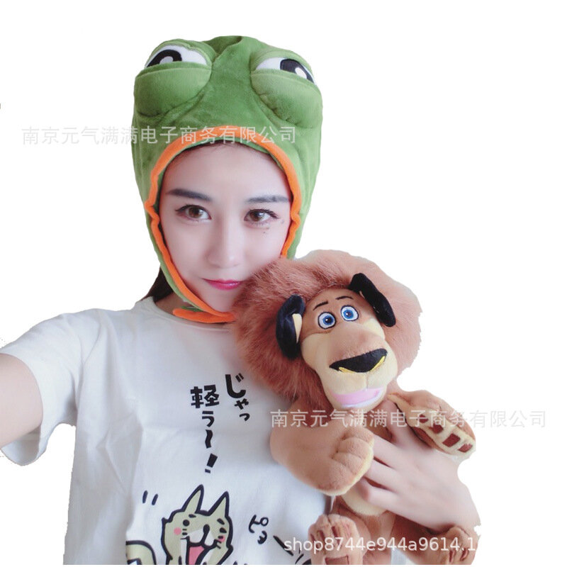 Одинокая лягушка Пепе грустная лягушка Тапочки периферийные грустные лягушки тапочки кукла мыс Головные уборы_Peppe