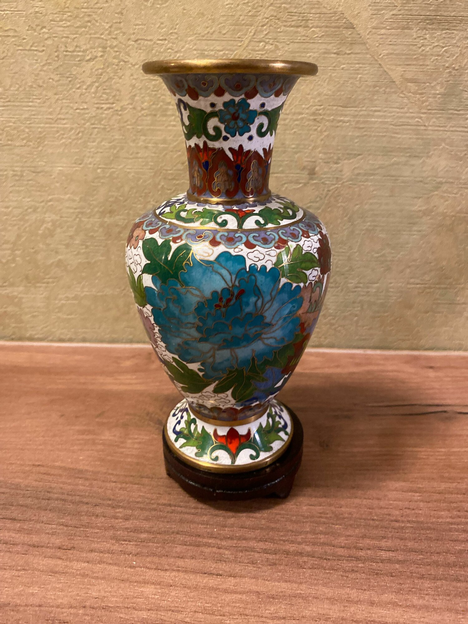Ваза Китай Клуазоне 17 см винтаж
