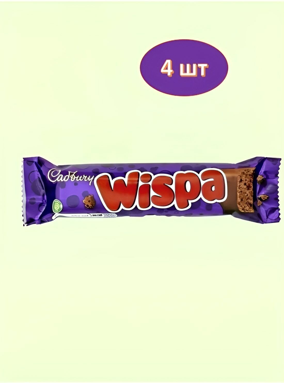 Молочный шоколадный батончик Cadbury Wispa 36 гр. 4 шт.