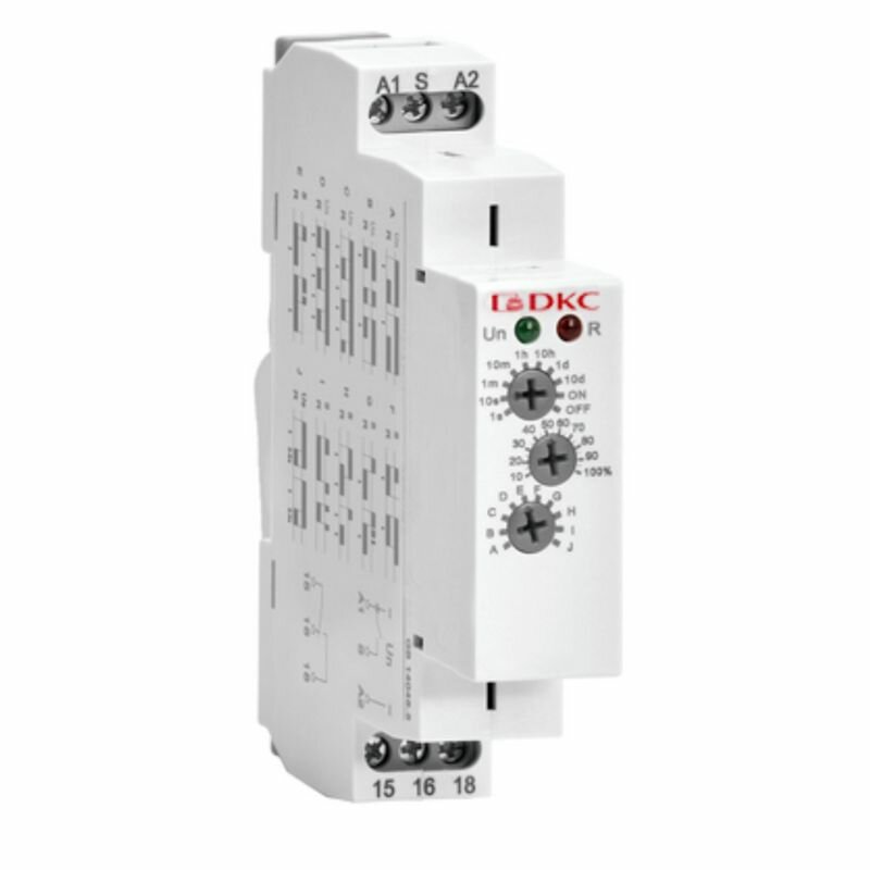 Реле времени многофункциональное конфигурация контакта 1CO AС/DC 12-240В, DKC DRM-TM-1-240 (1 шт.)