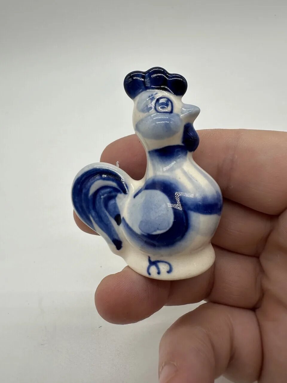 Статуэтка Петушок Гжель Фарфор винтажная