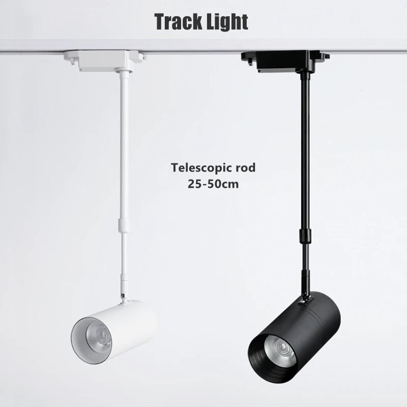 12 Вт/20 Вт/30 Вт длинный стержень трековый светильник телескопический длинный кронштейн вращающийся потолочный прожектор COB магазин одежды домашняя железная люстра