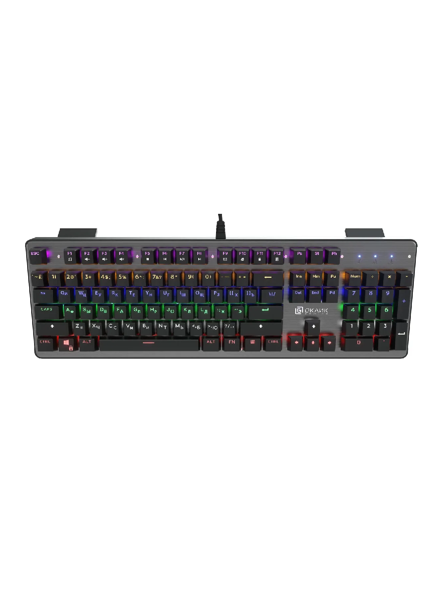 Клавиатура Oklick 970G dark knight механическая черный/серебристый usb for gamer led