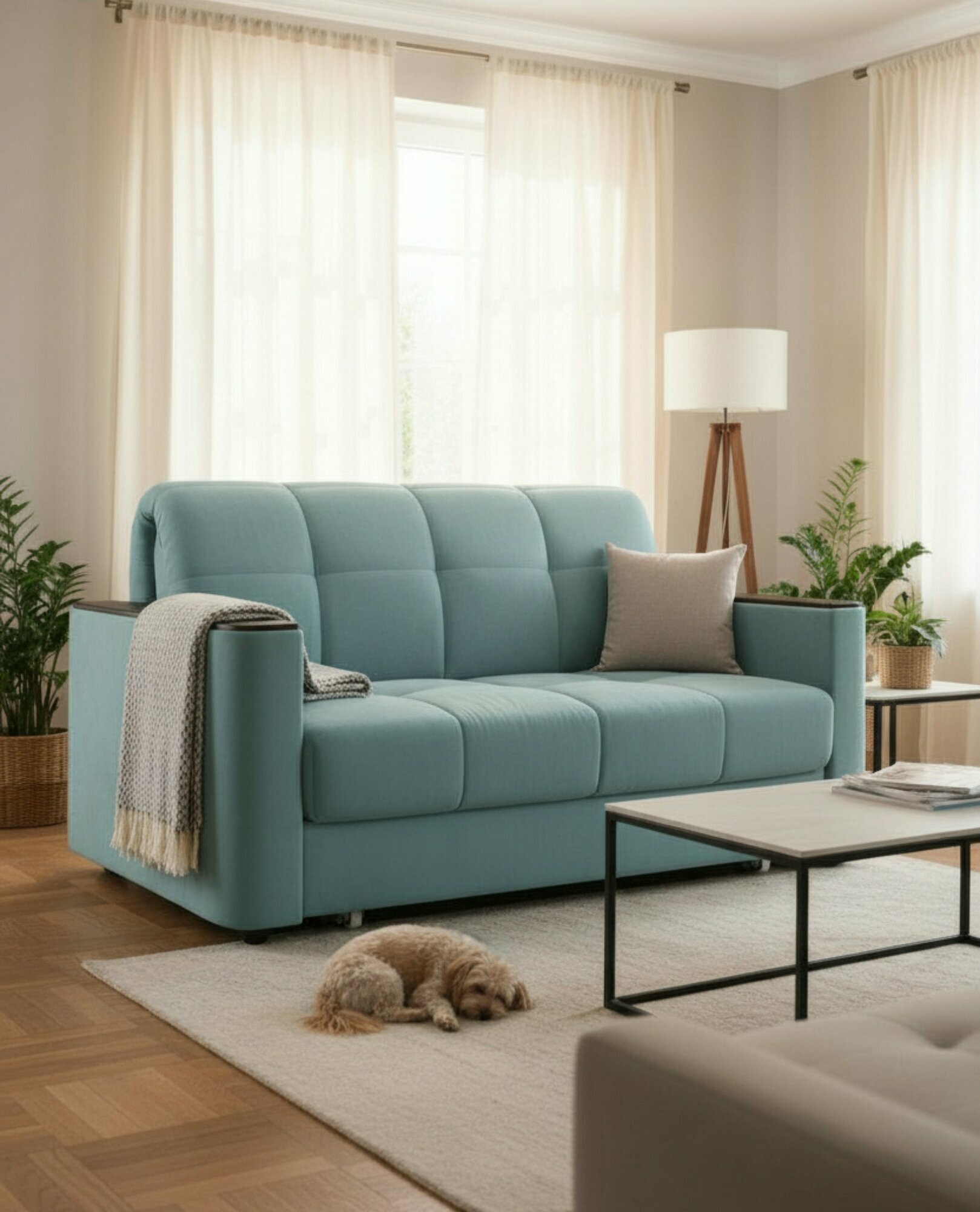 Диван Аккорд-1, диван аккордеон , на пружинном блоке, металлокаркас, ортопедический, для ежедневного сна