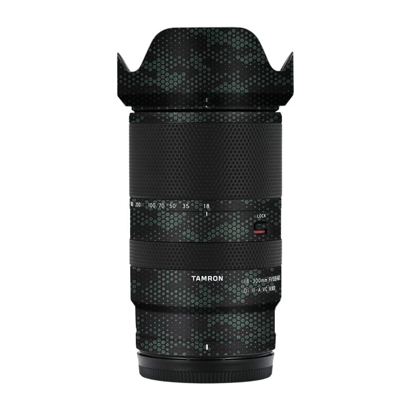 Зеленый защитный экран с чешуей змеи для объектива Tamron 18-300mm с креплением Nikon