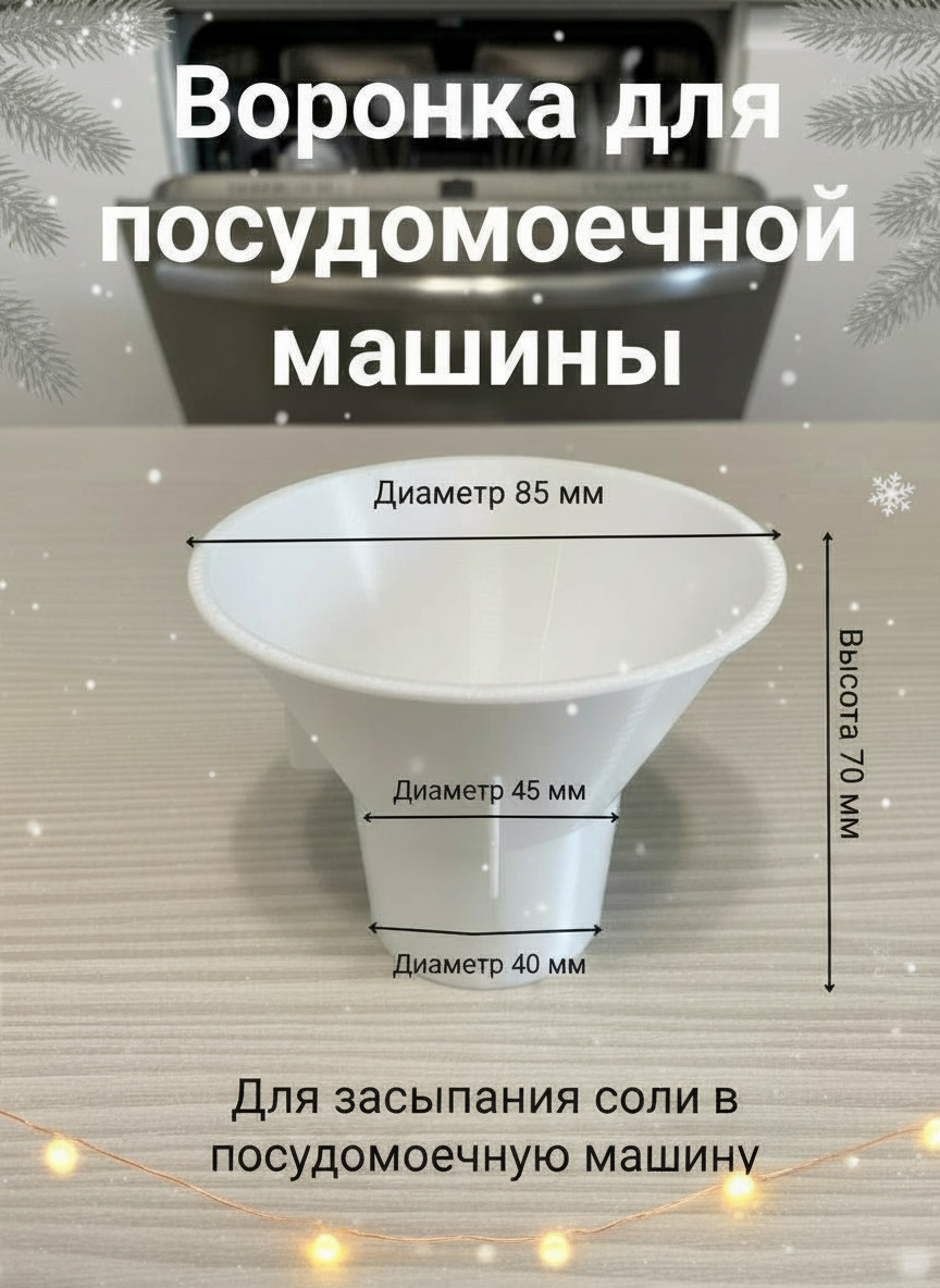 Воронка для посудомоечной машины bosch 45 мм белая - для встраиваемых и отдельностоящих посудомоек