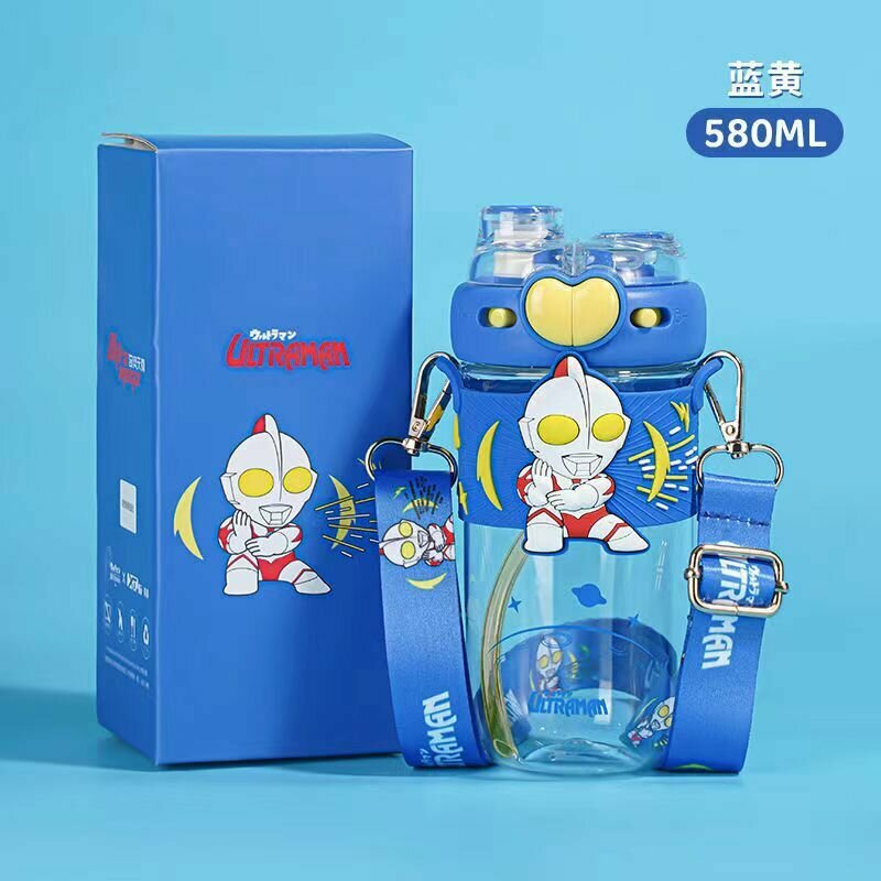 Клубничный медведь подлинный мультфильм детские пластиковые стаканчики Альтман синий желтый_580ml