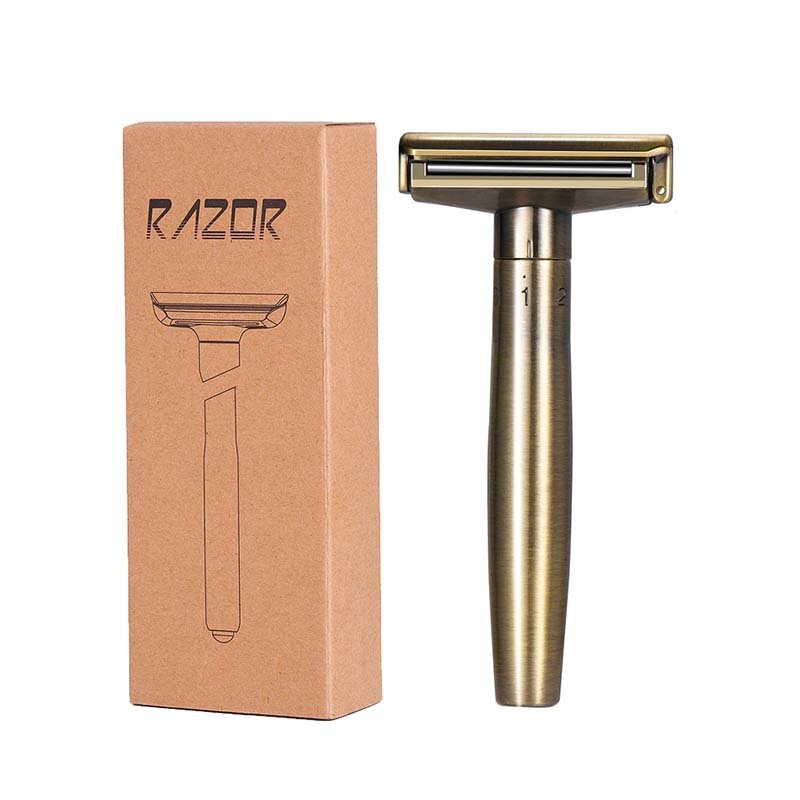 Новая ручная бритва Amazon, старомодный тип роликовой бритвы для мужчин, двусторонний держатель лезвий, металлическая бритва для бритья