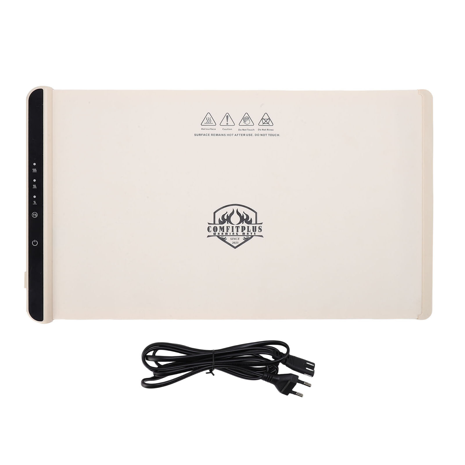 Подогреватель для еды мощностью 250 Вт, силиконовый водонепроницаемый электрический подогреватель, складной, для вечеринок, встреч и повседневного использования, бежевый, вилка EU 220 В.