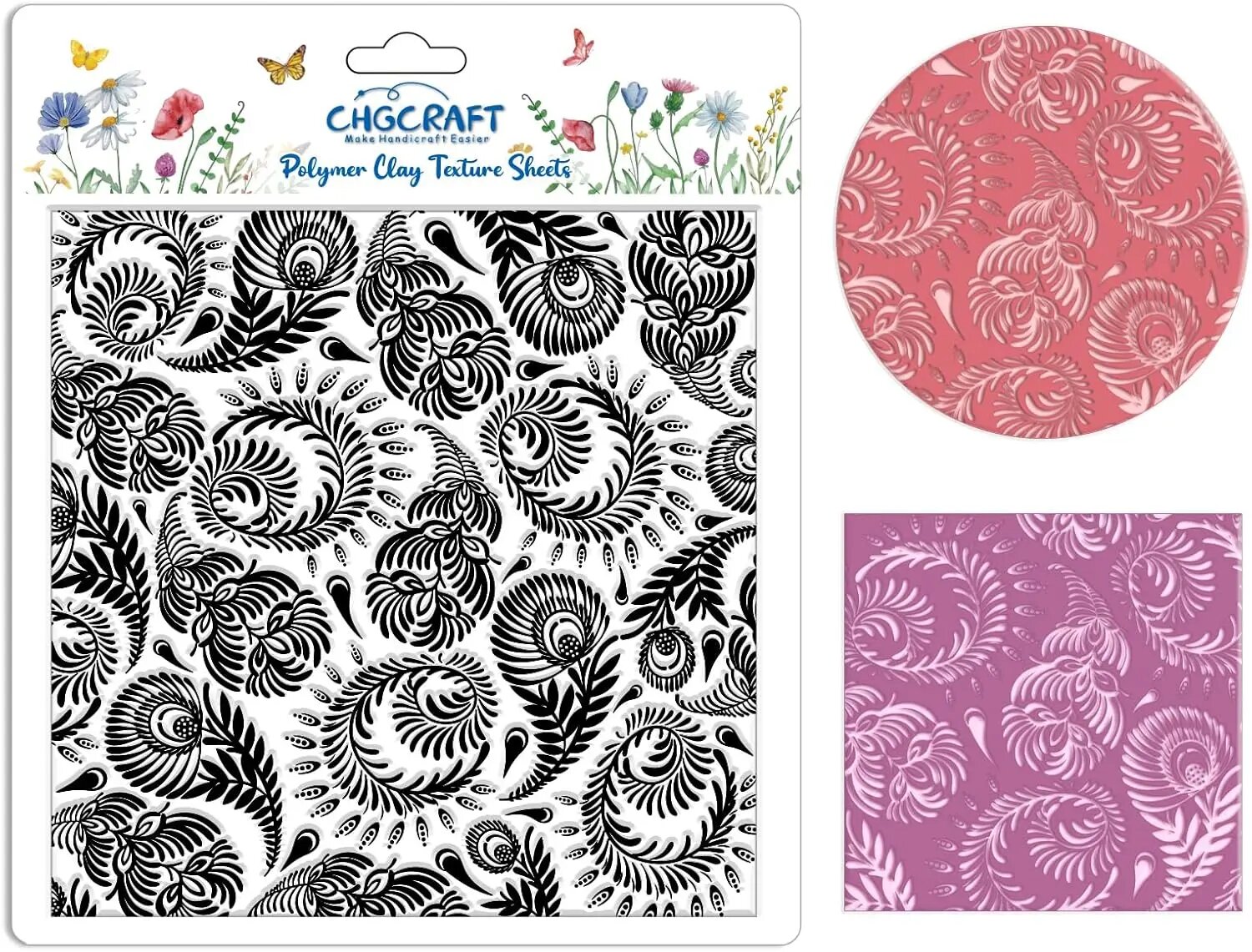 Пейсли, павлиньи перья, полимерная глина, текстурные листы, листья, геометрический силиконовый штамп, текстурированный коврик из глины, коврик с узором для моделирования