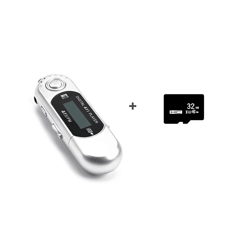 Портативный 32 ГБ TF Storage FM-радио Mini USB MP3-плеер Музыкальный плеер Цифровой ЖК-экран Многофункциональный MP3-плеер USB-палка