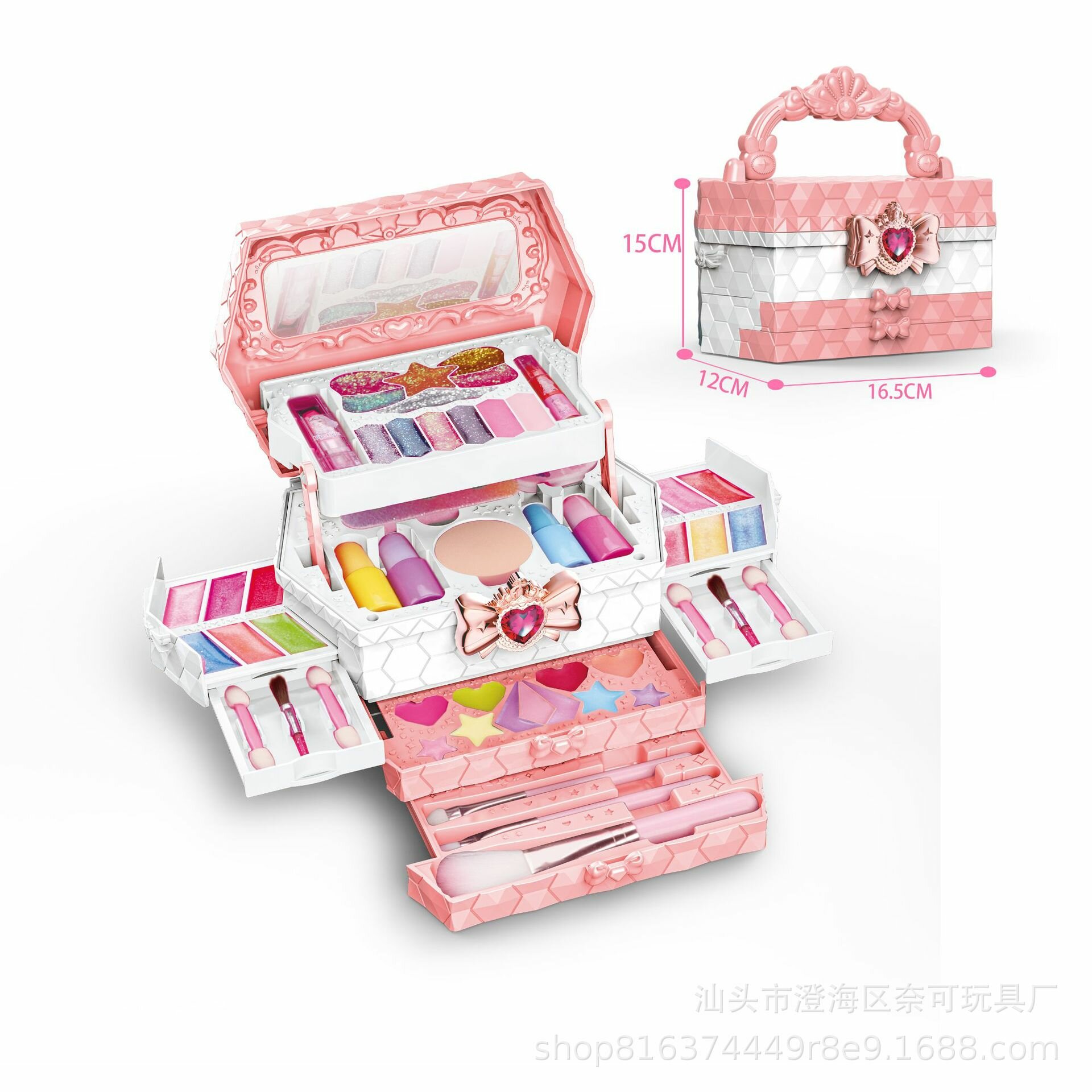 Набор детской косметики для девочек, игрушечный набор макияжа для ролевых игр, коробка с тенями для век и помадой