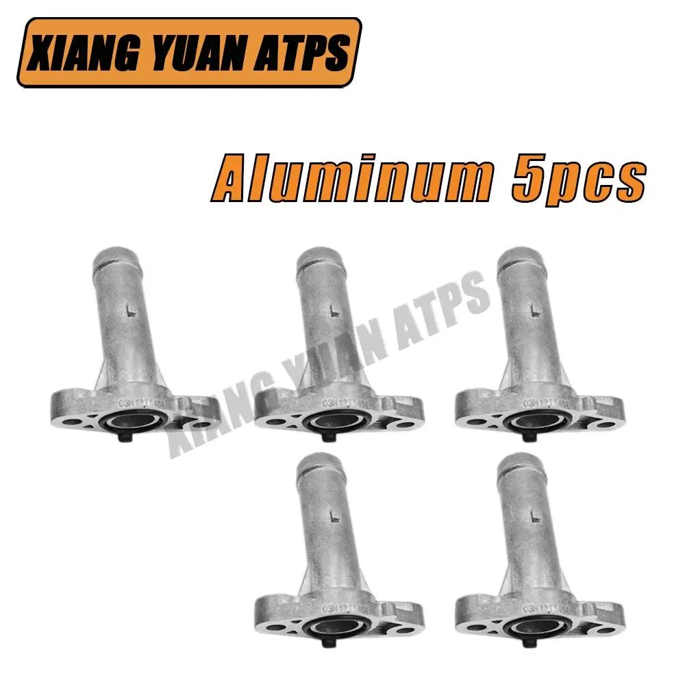 Алюминий или пластик 03H121145A 95510623100 03H121144A Фланец охлаждающей жидкости двигателя для Porsche VW CC Passat Phaeton Touareg Audi Q7 V6 5pcs Aluminium