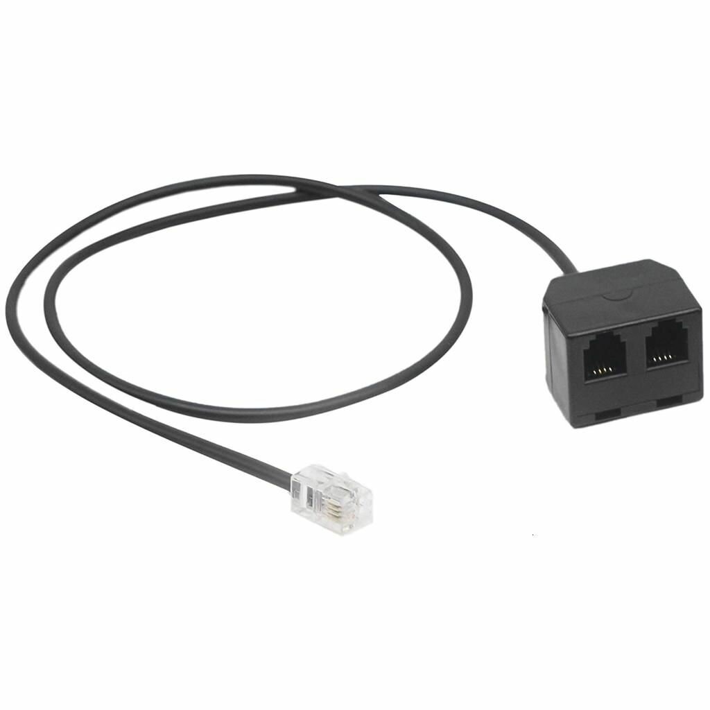 Универсальный удлинительный кабель RJ9 Male to 2 Female 4P4C с разветвителем